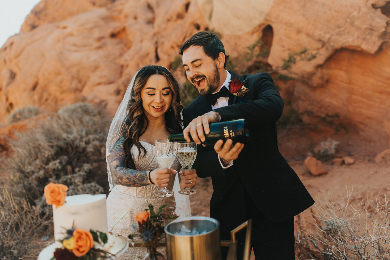 Laura & Jacob Intimate Valley of Fire Wedding | cascadecanyonphoto.com